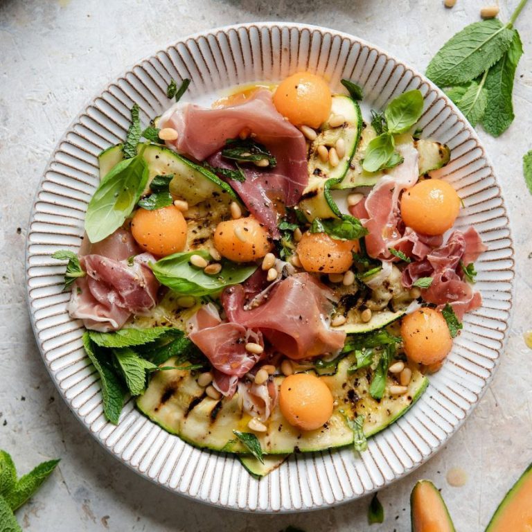 Grilled Zucchini Salad with Melon and Prosciutto - Inside The Rustic ...