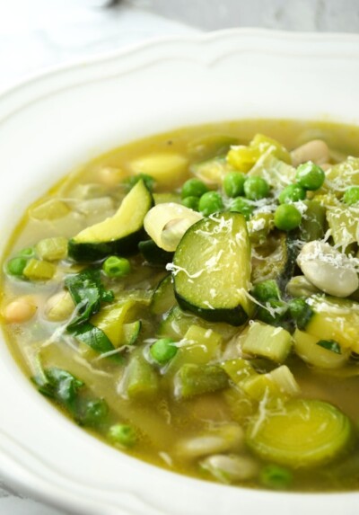 Minestrone Primavera - Spring Vegetable Soup - Inside The Rustic Kitchen