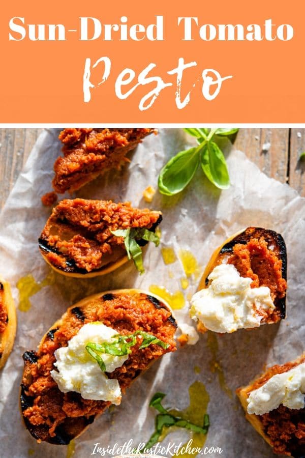 The Easiest Red Pesto Recipe (Sun-dried Tomato) - Inside The Rustic Kitchen