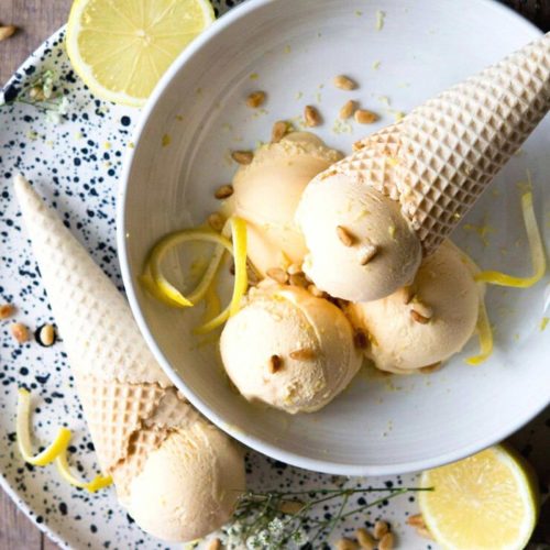Italian Lemon Ice Cream with Limoncello - Inside The Rustic Kitchen