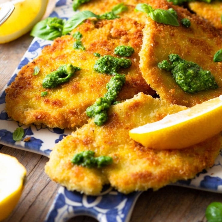 Italian Chicken Cutlets with Pesto and Spinach - Inside The Rustic Kitchen