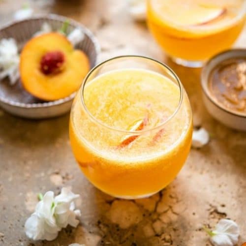 Classic Peach Bellini Cocktail - Inside The Rustic Kitchen