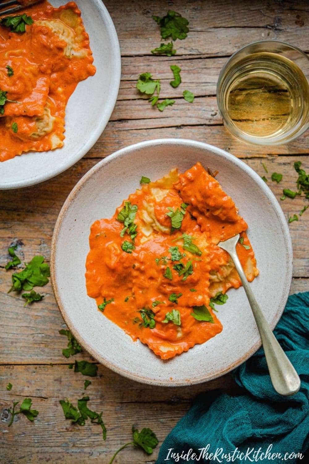 Lobster Ravioli with Vodka Cream Sauce - Inside The Rustic Kitchen