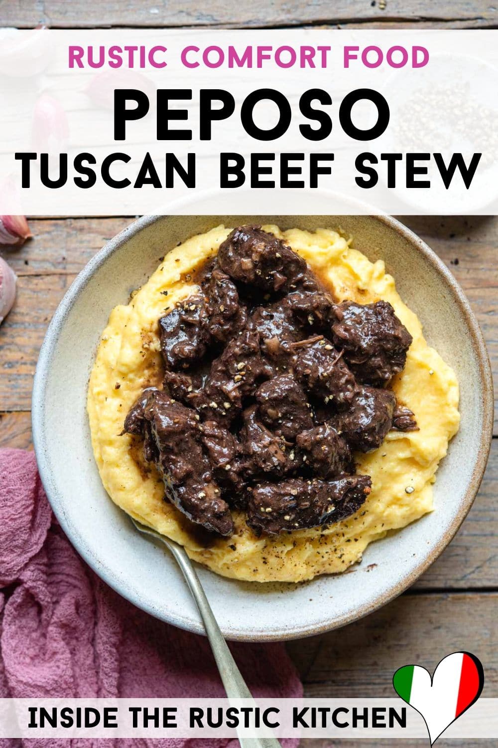 Peposo - Tuscan Red Wine Beef Stew - Inside The Rustic Kitchen