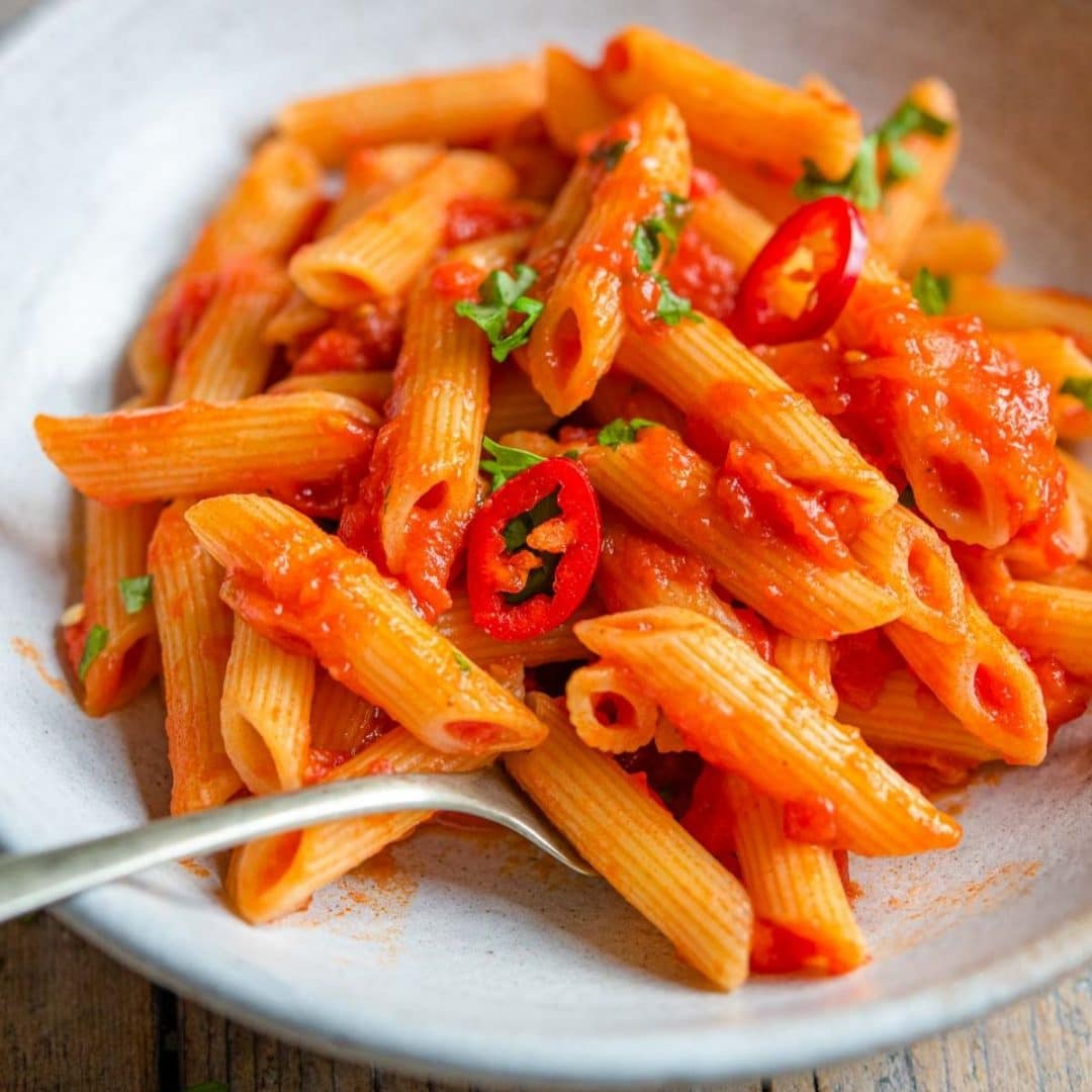 Penne all'Arrabbiata: Spicy Italian Tomato Pasta - Inside The Rustic Kitchen