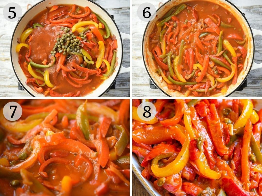 La Peperonata - Bell Peppers in Tomato Sauce - Inside The Rustic Kitchen