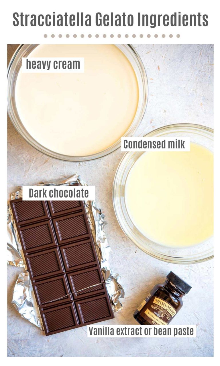 Stracciatella Gelato (No Churn) - Inside The Rustic Kitchen