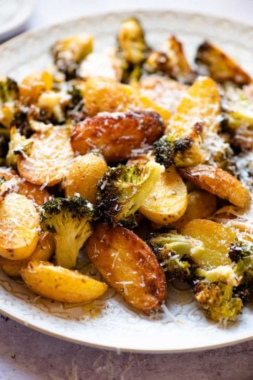 Parmesan Roasted Potatoes and Broccoli - Inside The Rustic Kitchen