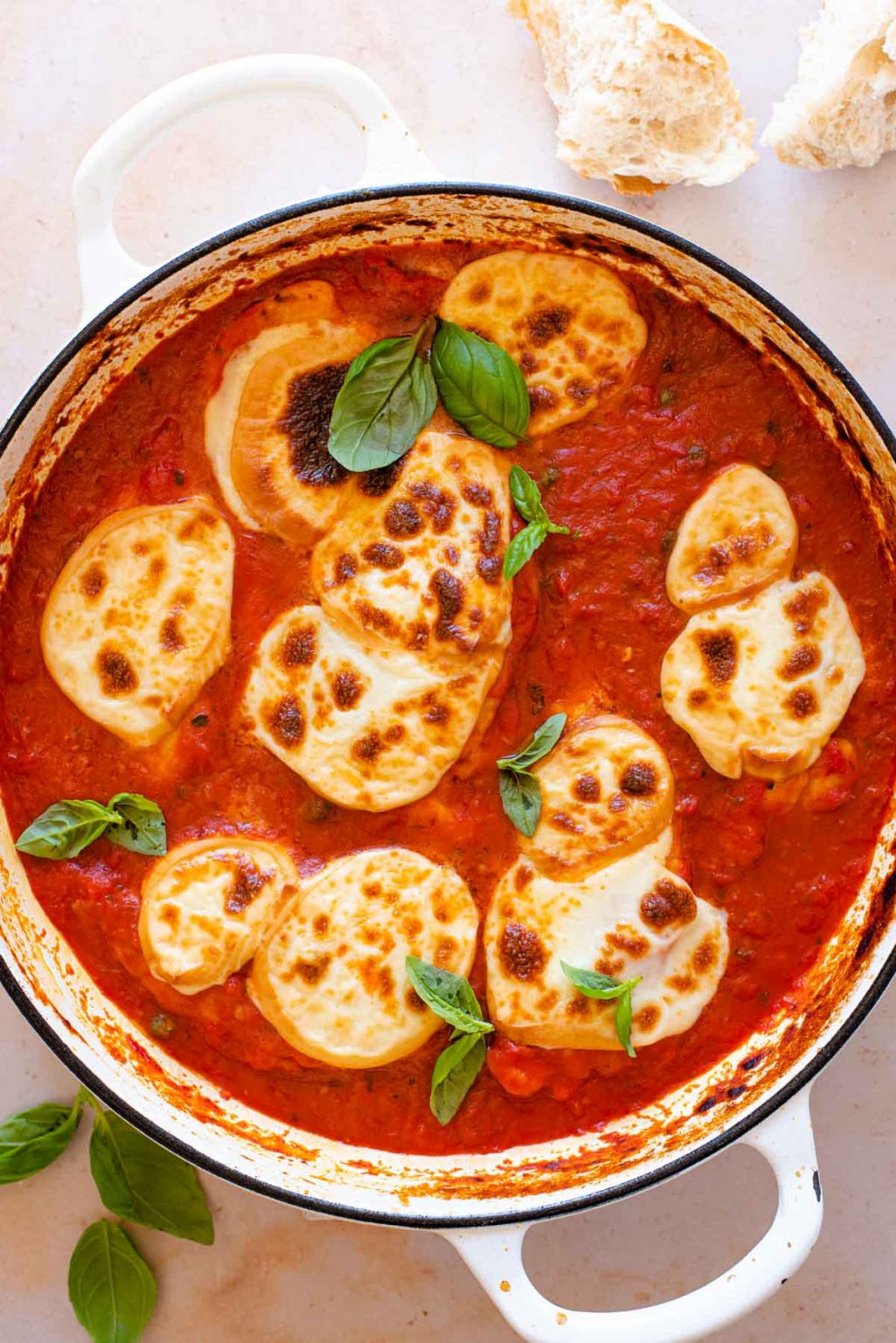 Chicken Pizzaiola with Smoked Scamorza Cheese - Inside The Rustic Kitchen