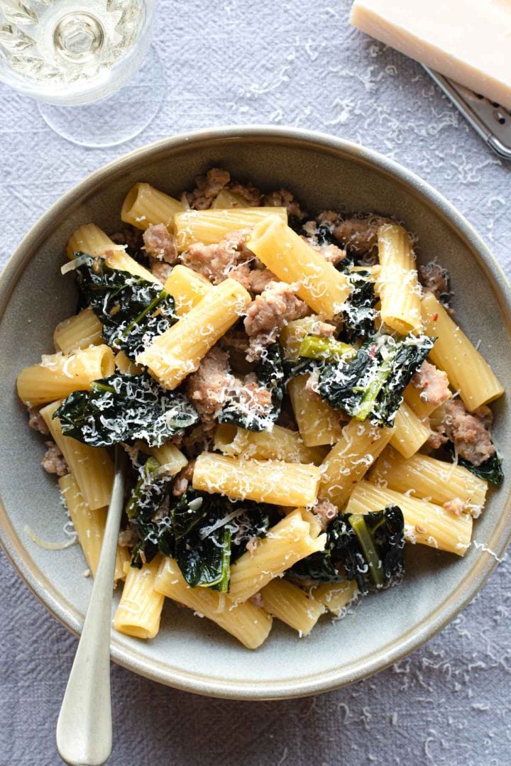 Sausage and Cavolo Nero Pasta - Inside The Rustic Kitchen
