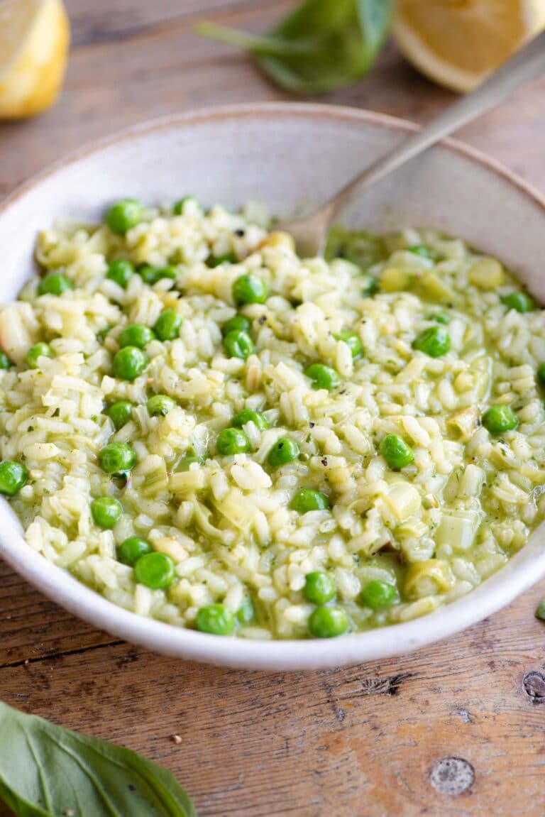 Pea and Pesto Risotto - Inside The Rustic Kitchen