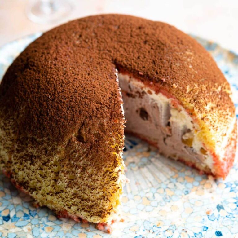 Zuccotto (Sponge Cake with Ricotta Filling) - Inside The Rustic Kitchen