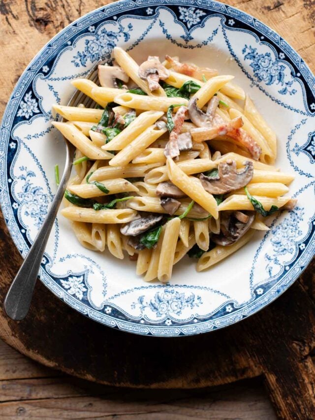 Creamy Pistachio Pasta with Crispy Guanciale - Inside The Rustic Kitchen