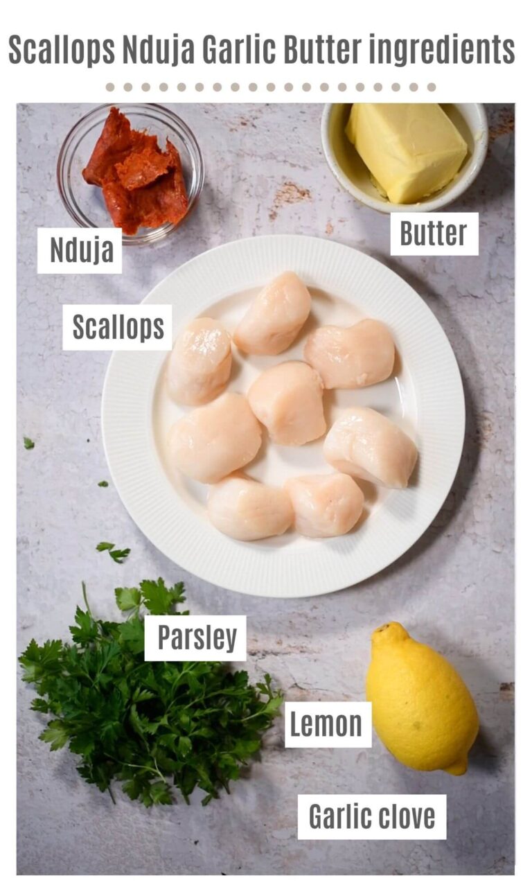 Scallops with 'Nduja Garlic Butter - Inside The Rustic Kitchen