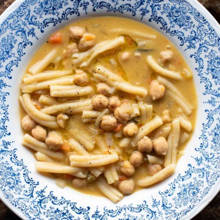 Pasta e Ceci (Pasta with Chickpeas) - Inside The Rustic Kitchen
