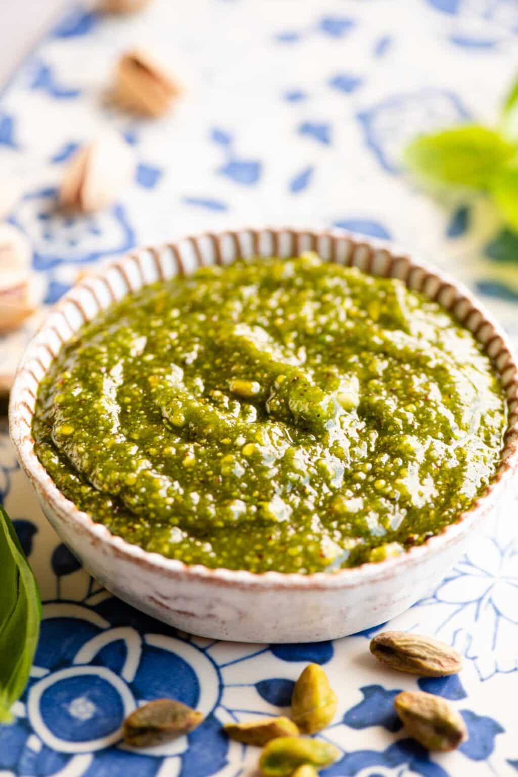 Pistachio Pesto (Pesto di Pistacchi) - Inside The Rustic Kitchen