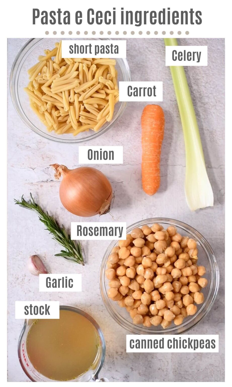 Pasta e Ceci (Pasta with Chickpeas) - Inside The Rustic Kitchen