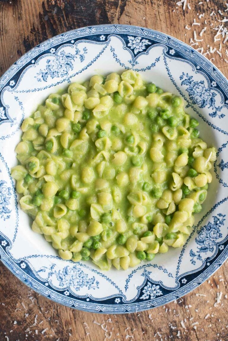 Pasta e Piselli (Pasta with Peas) - Inside The Rustic Kitchen