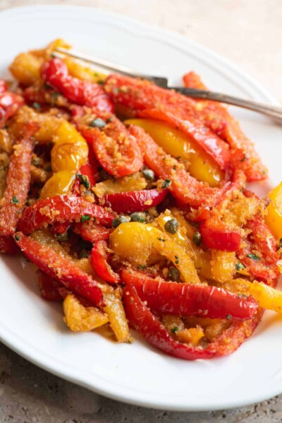 Peperoni Ammollicati (Peppers and Breadcrumbs) - Inside The Rustic Kitchen
