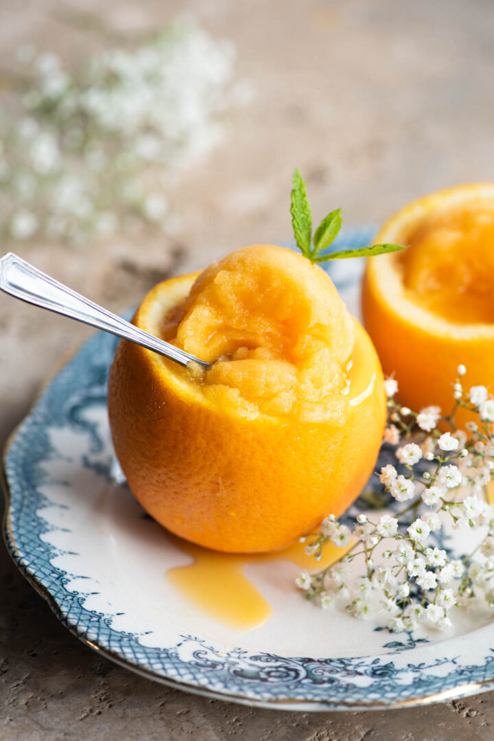 2 Ingredient Orange Sorbet - Inside The Rustic Kitchen