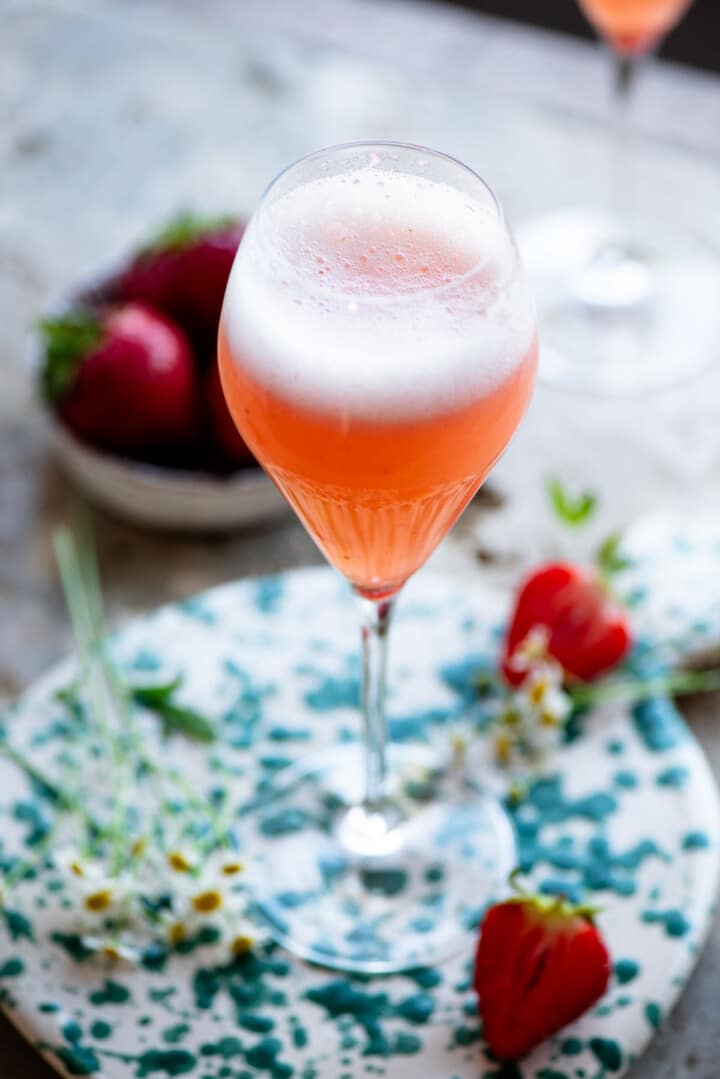 Rossini Cocktail (Strawberry Bellini) - Inside The Rustic Kitchen