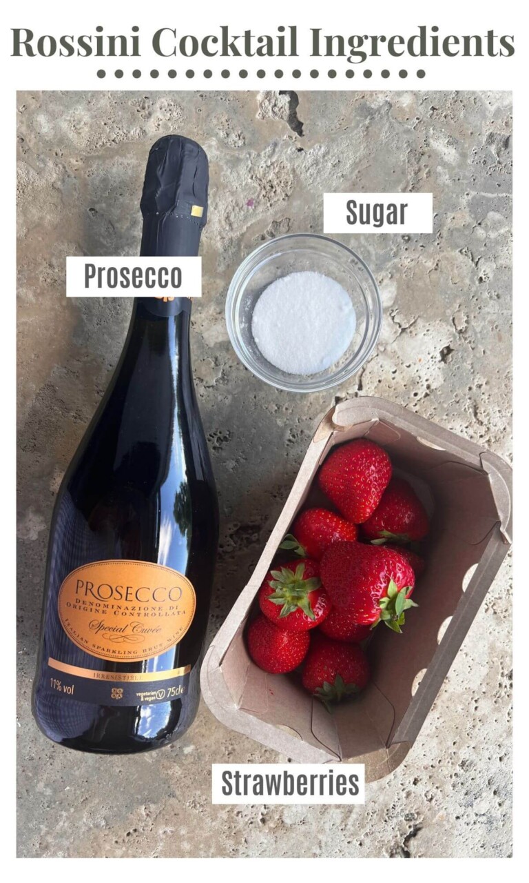 Rossini Cocktail (Strawberry Bellini) - Inside The Rustic Kitchen
