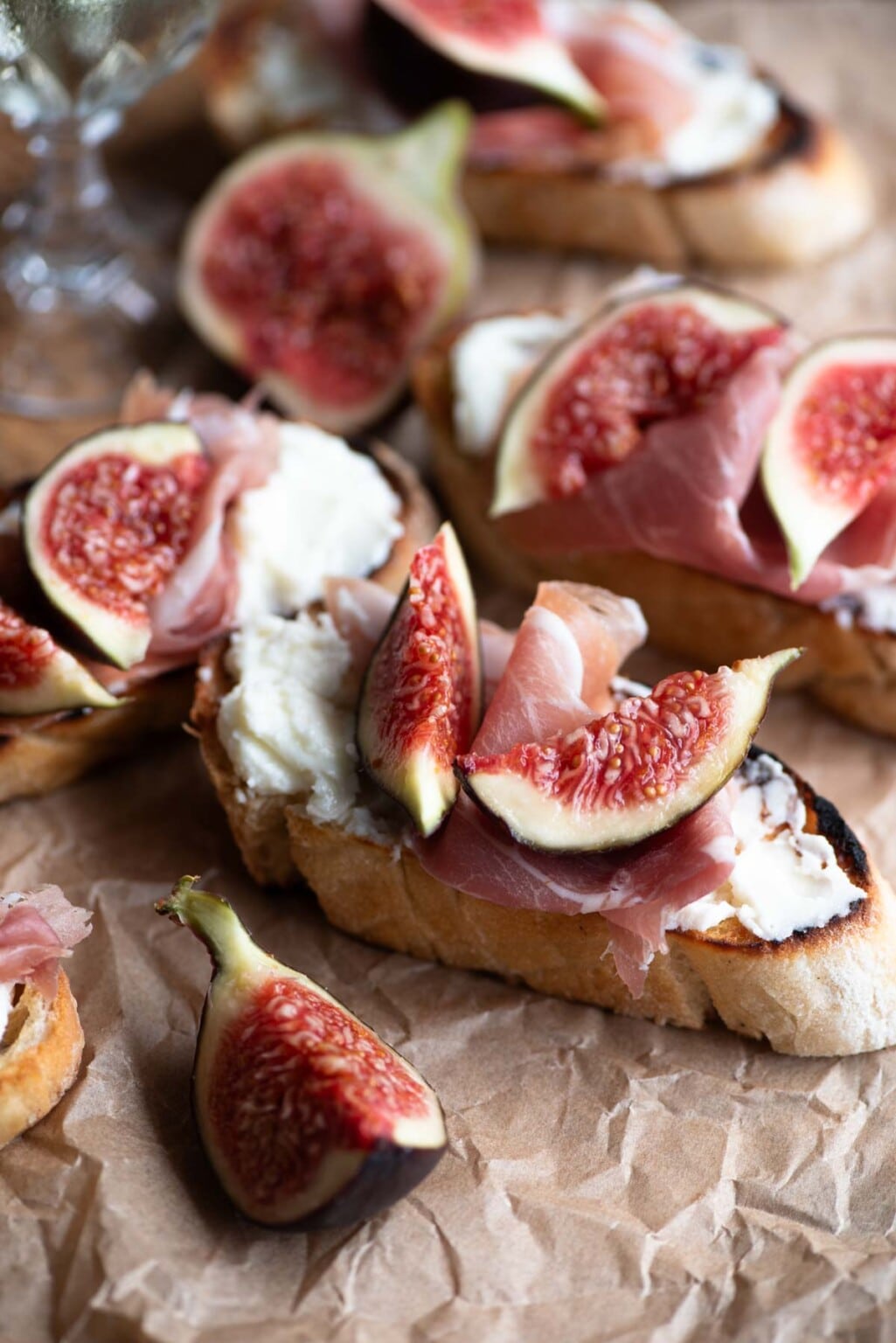 Fig Crostini with Prosciutto and Pecorino Cream - Inside The Rustic Kitchen
