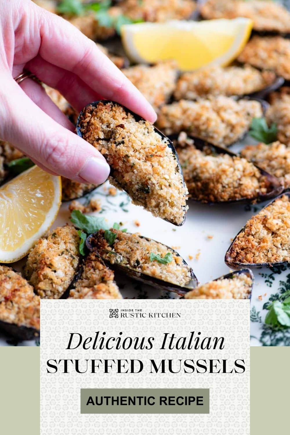 Italian Stuffed Mussels (Cozze Gratinate) - Inside The Rustic Kitchen