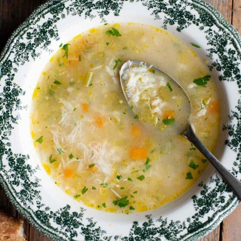 Minestra di Riso (Italian Rice Soup) - Inside The Rustic Kitchen