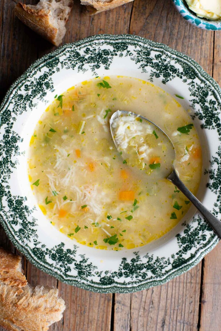 Minestra di Riso (Italian Rice Soup) - Inside The Rustic Kitchen