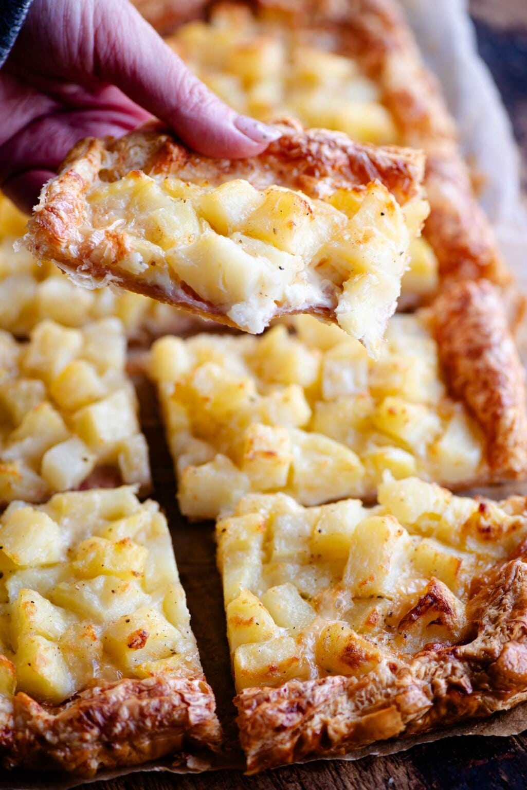 Cheesy Puff Pastry Potato Tart - Inside The Rustic Kitchen