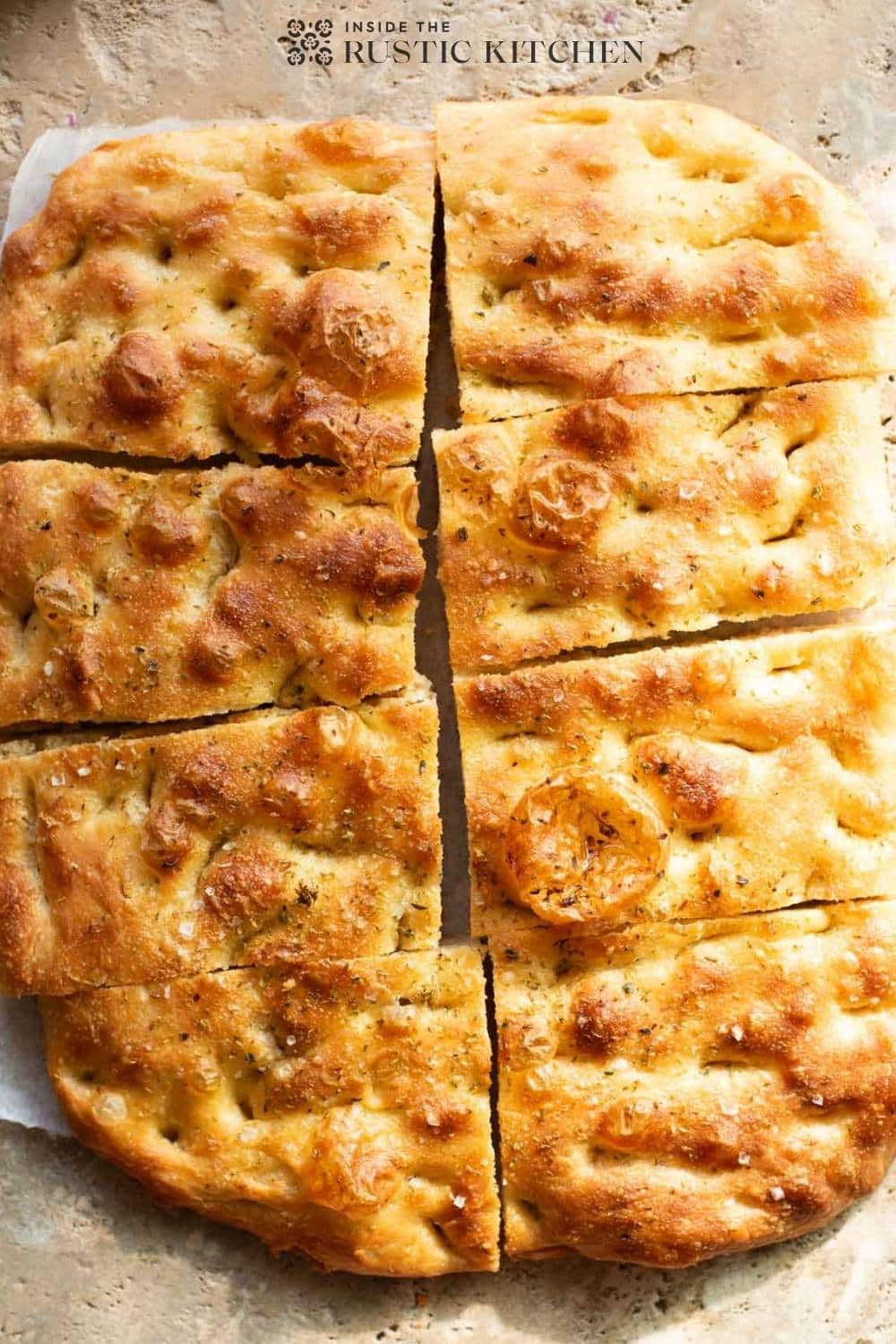 Easy Overnight No Knead Focaccia - Inside The Rustic Kitchen