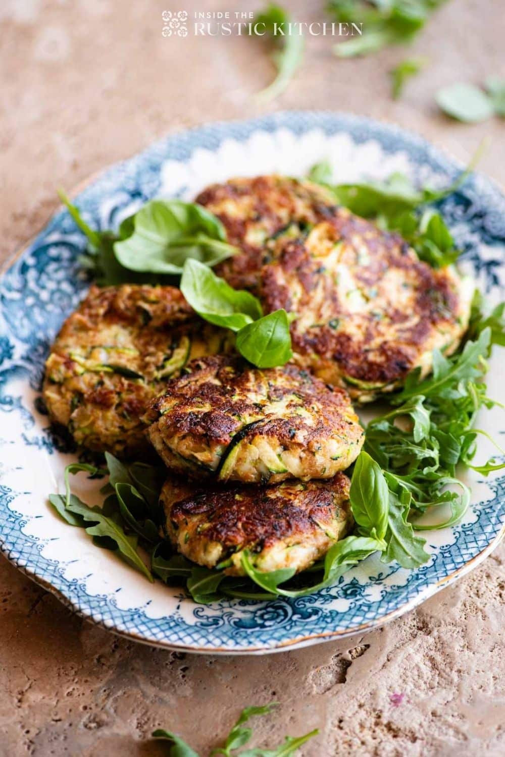 Zucchini Patties with Smoked Scamorza Cheese - Inside The Rustic Kitchen