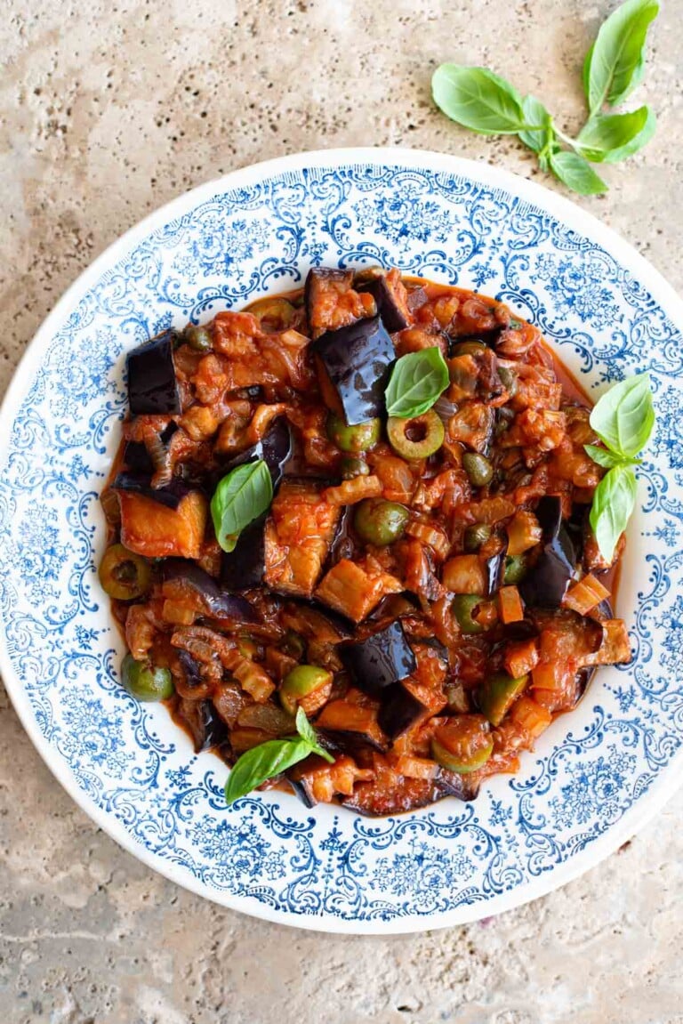 Sicilian Eggplant Caponata - Inside The Rustic Kitchen