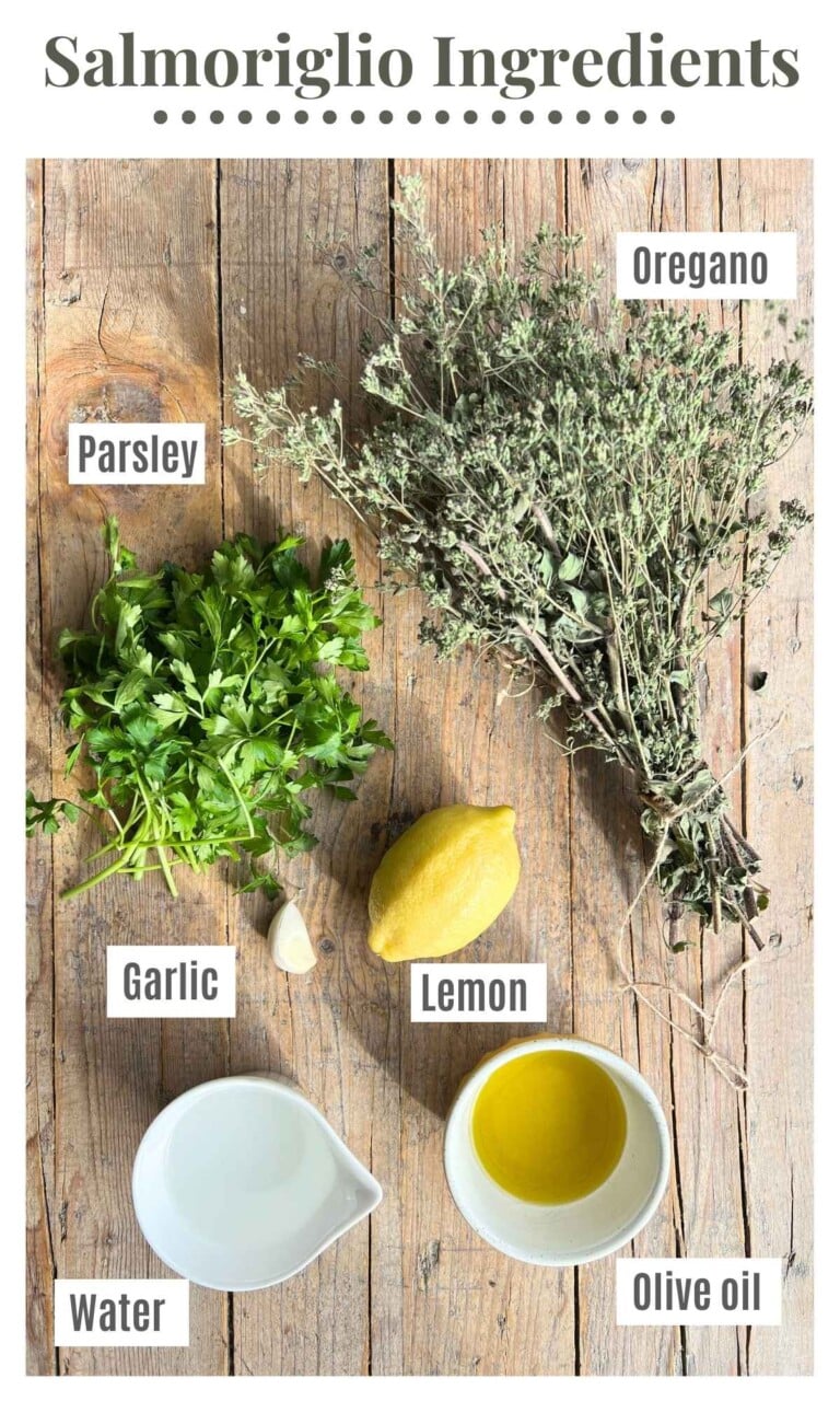 Salmoriglio (Southern Italian Herb Sauce) - Inside The Rustic Kitchen