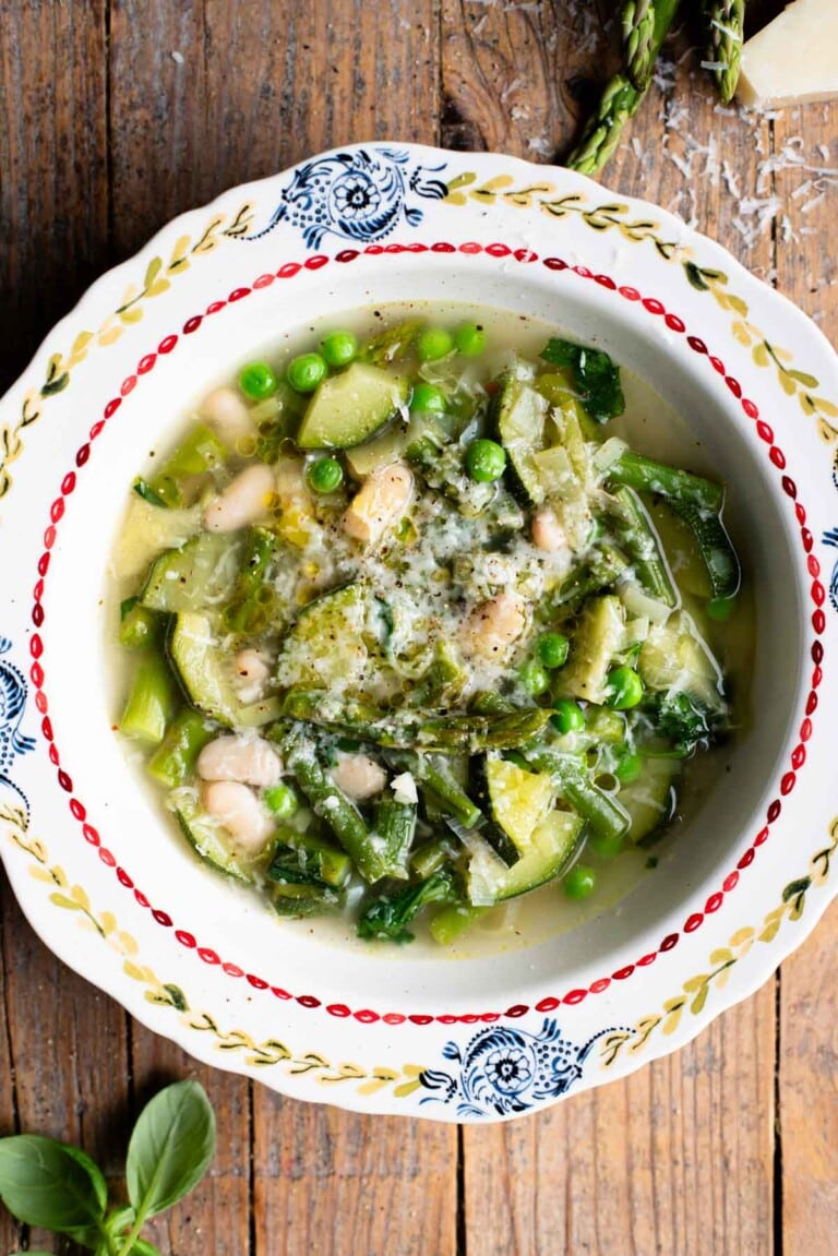 Minestrone Primavera - Spring Vegetable Soup - Inside The Rustic Kitchen